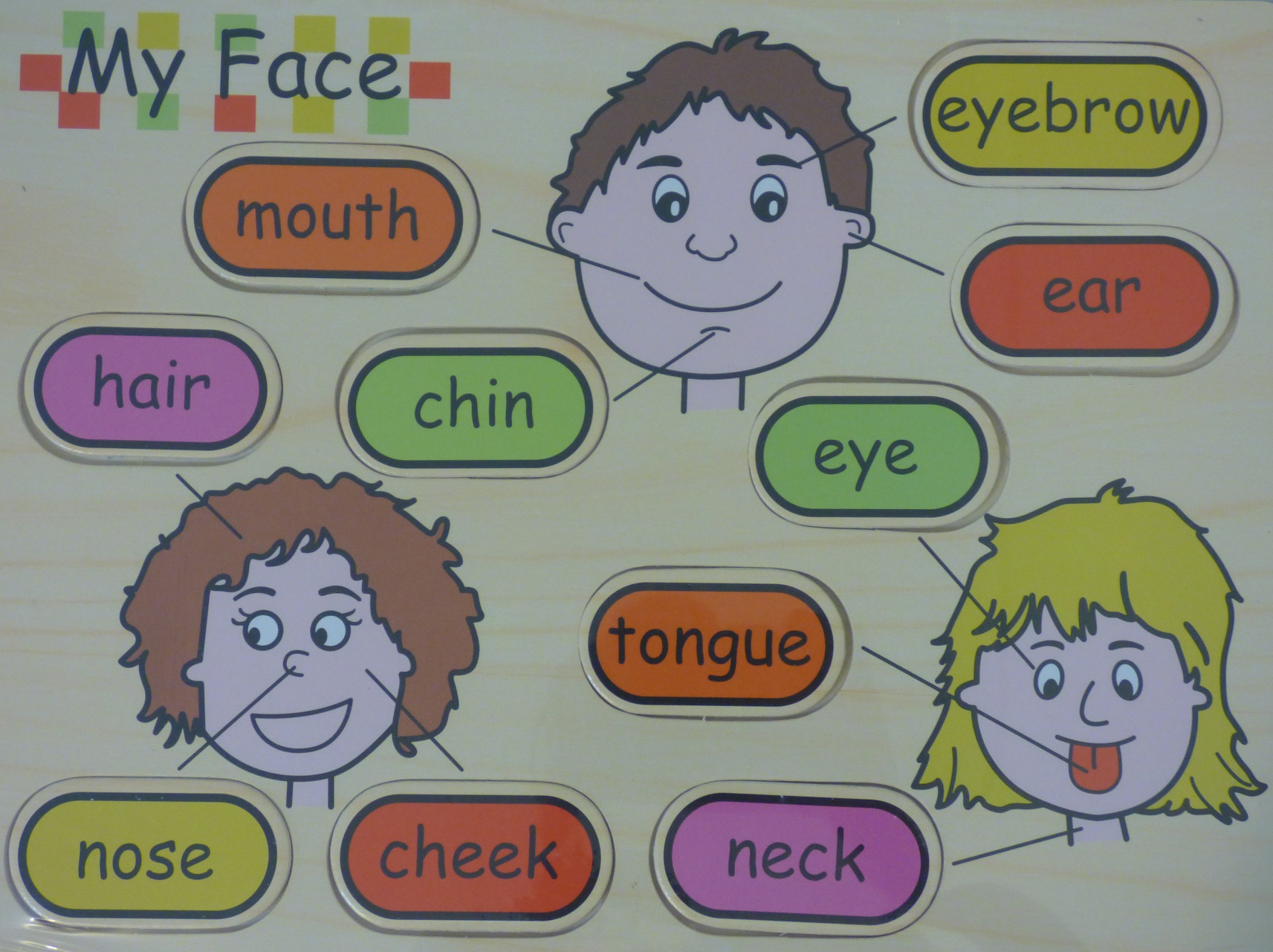 Educational and Learning : Wooden Puzzle - My Face
